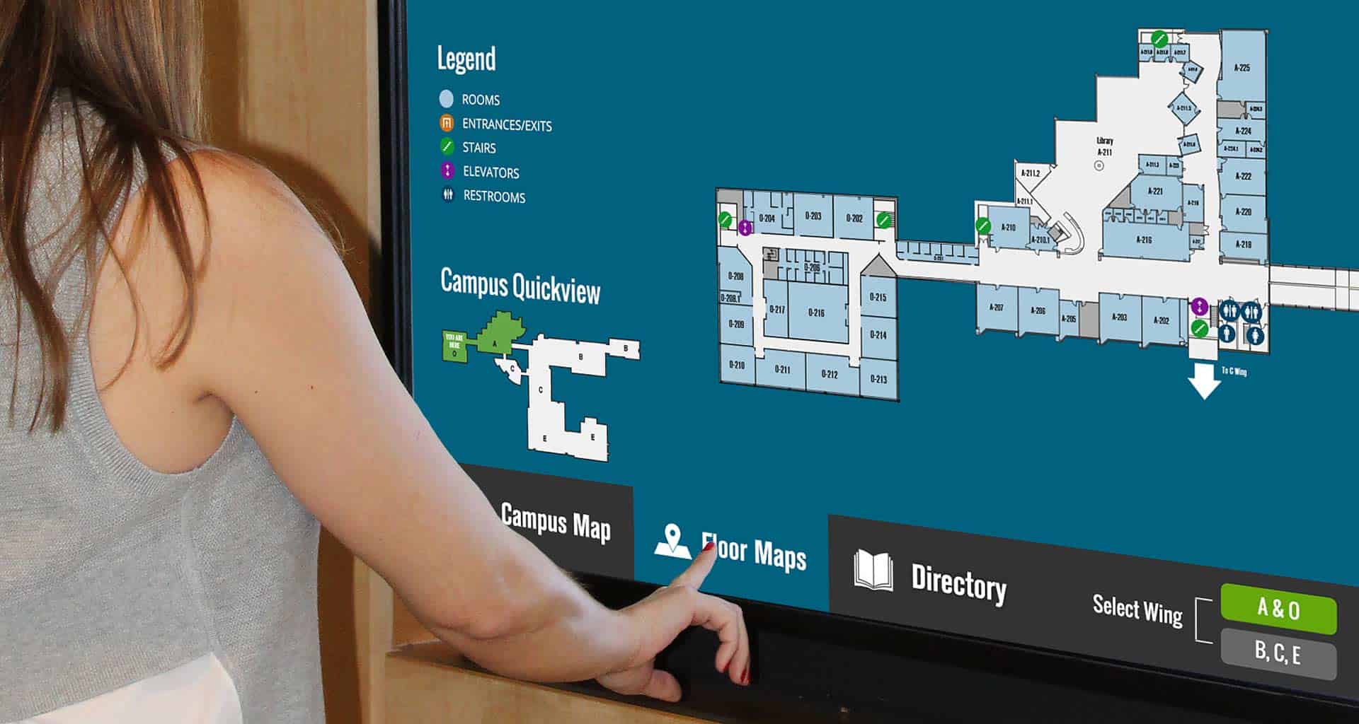 digital signage wayfinding camera corner connecting point green bay, wi ...